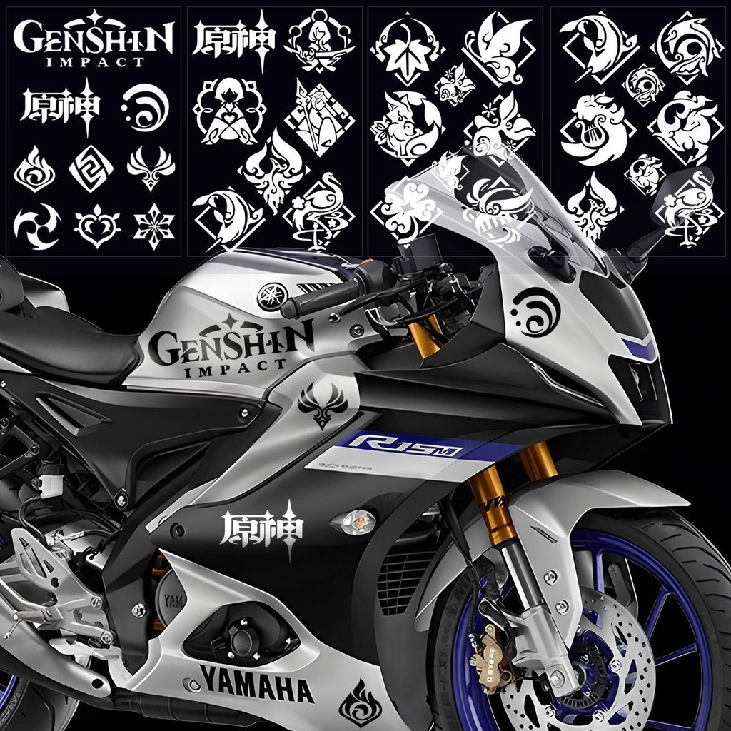 JDM Cute Genshin Impact Animation Game Sticker Motorcycle Car ...