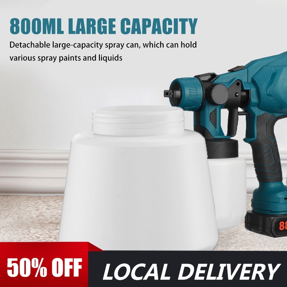 1500W Cordless Electric Spray Guns 88vf 3 Injectors Flow Control ...