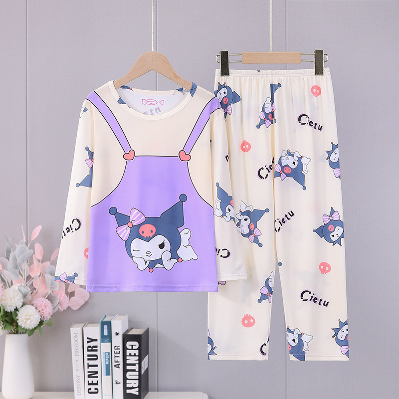 Girls Pyjamas Cartoon Girls Air-conditioned Home Clothes Set Kids ...