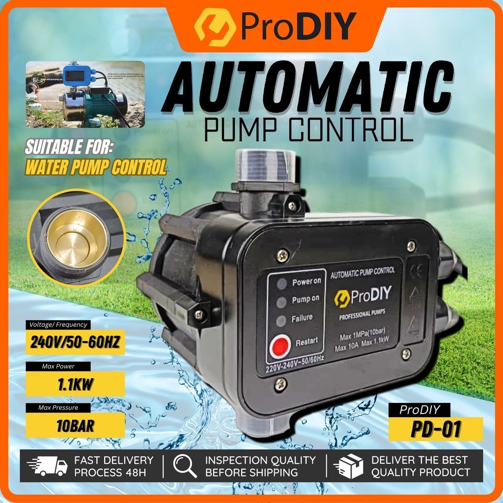 PRODIY PD-01 Automatic Pump Control Water Pump Pressure Home 240v 10bar ...