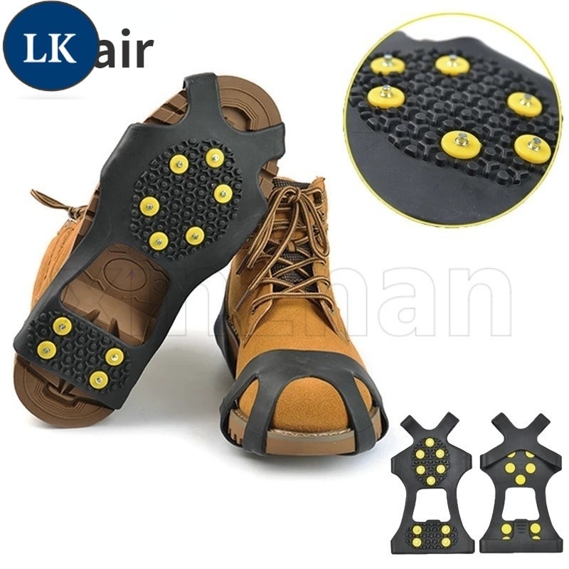 LK 10 Teeth Ice Snow Shoe Spike Shoe Cover/ Ice Climbing Shoe Grips ...