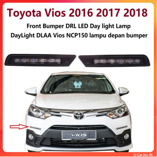 Toyota Vios 2016 2017 2018 Front Bumper DRL LED Day light Lamp DayLight ...
