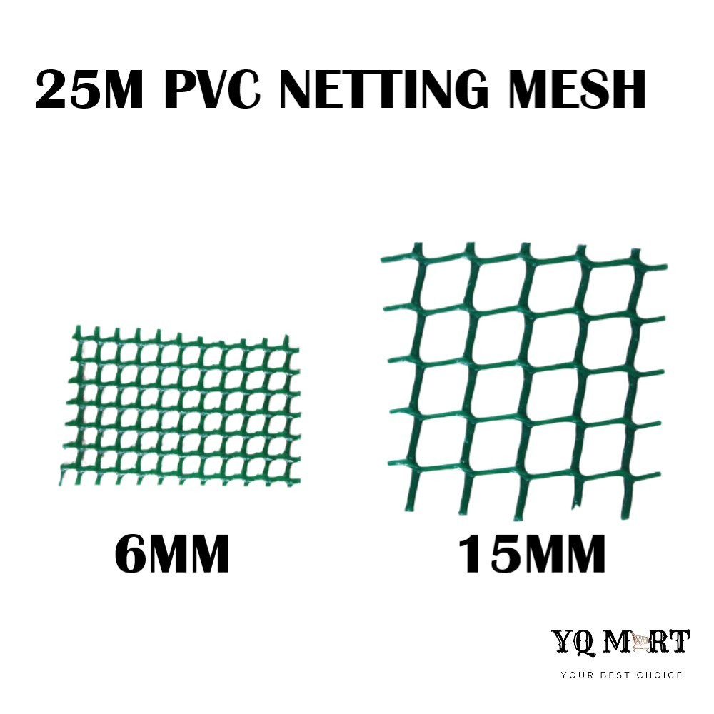 25M PVC Net Plastic Netting Planting Net Gate Poultry Net Mesh Jaring ...