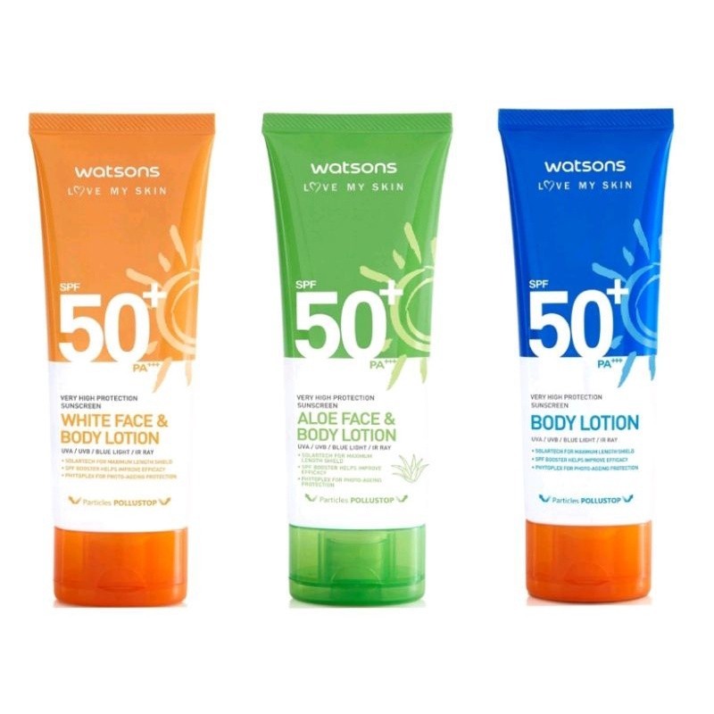 Watson Sunscreen Body Face Lotion 100ml spf50++Sunblock Sun Protection ...