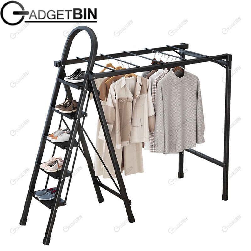 5-step 2in1 Folding Ladder Multifunctional Indoor Household Ladders ...