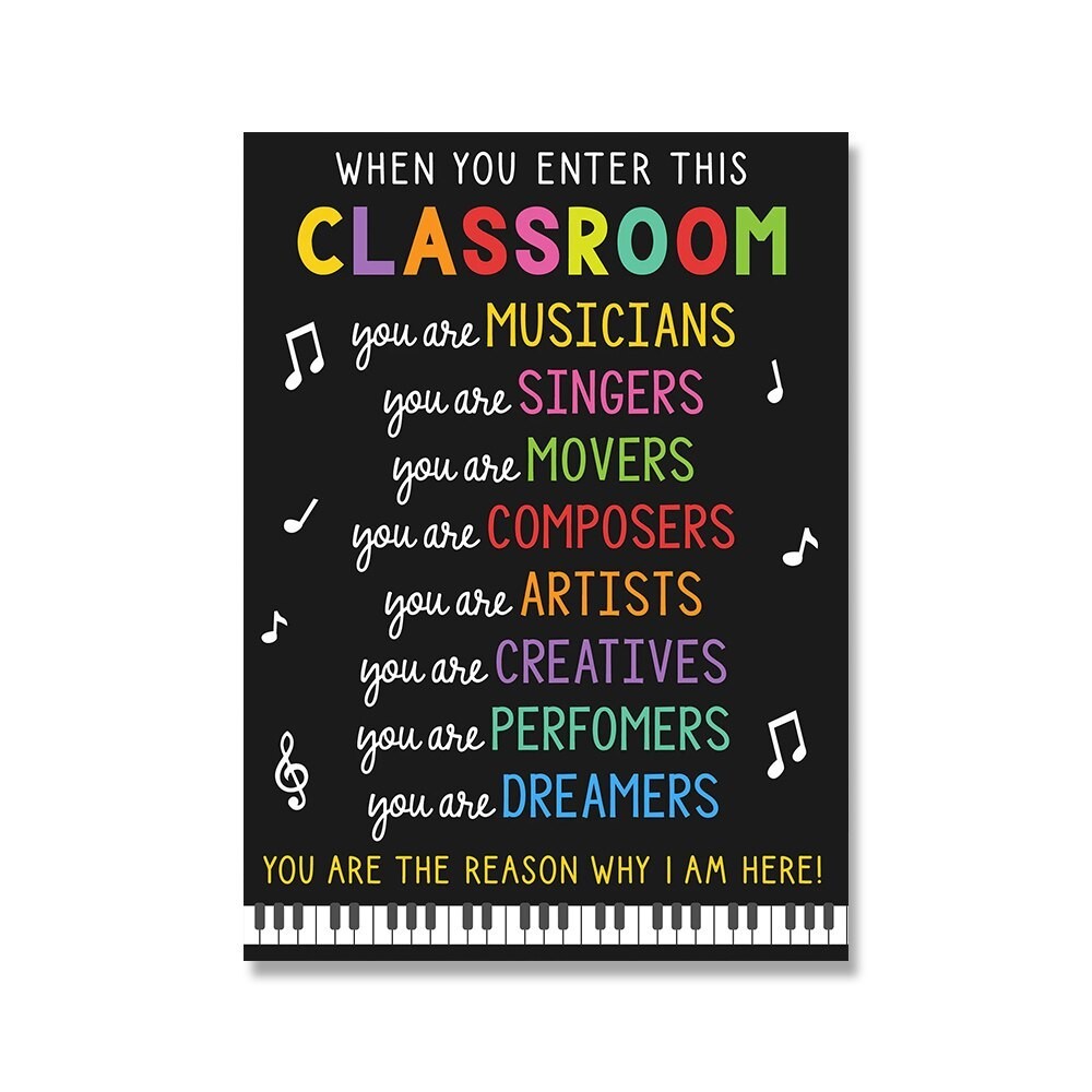 Modern Music Teacher Classroom Rules Poster - Printed Classroom Decor ...