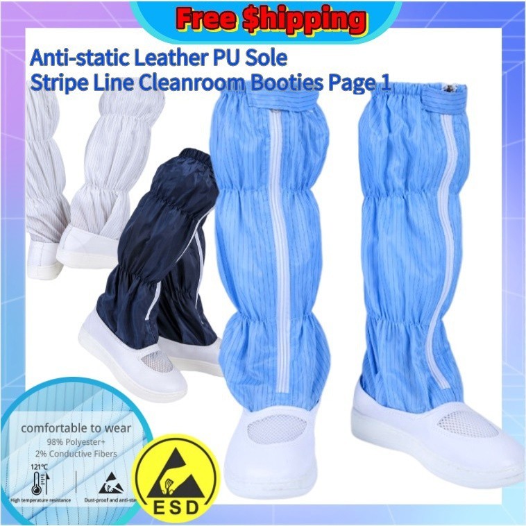 【Uhome】Leather PU/PVC Sole Stripe Line Cleanroom Antistatic Dust-free ...