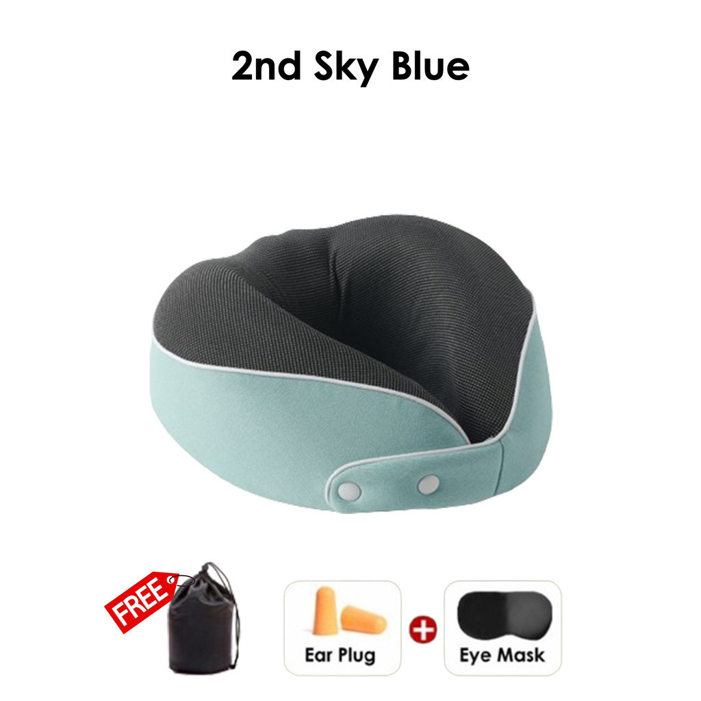 (O Mega) U Shape Snail Shape Can Foldable Memory Foam Neck Pillow with ...