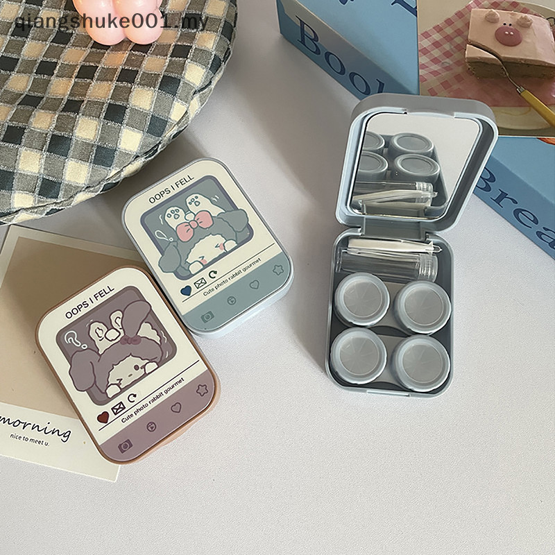 { MY Fashion } Cute Cartoon Contact Lenses Case Kit Travel Portable ...