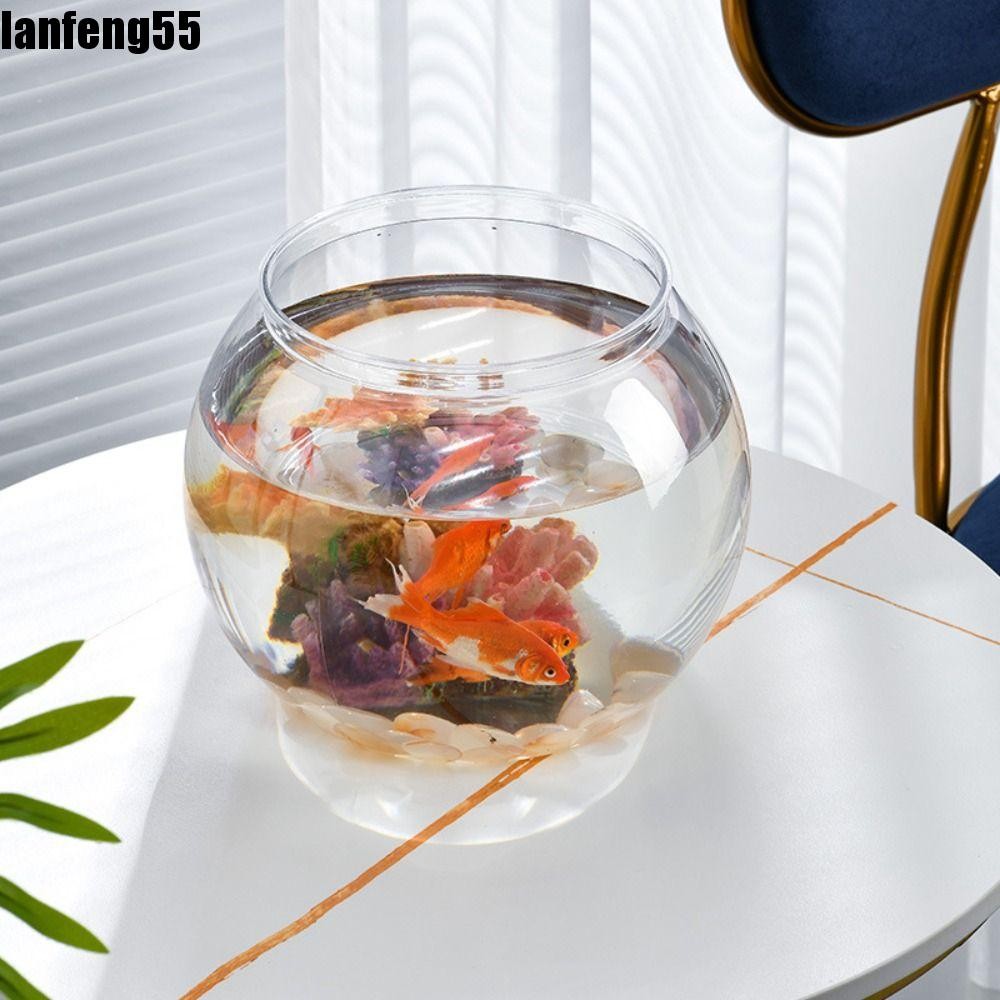 LANFENG Transparent Round Fish Tank, Clear Plastic Fish Bowl, Home ...
