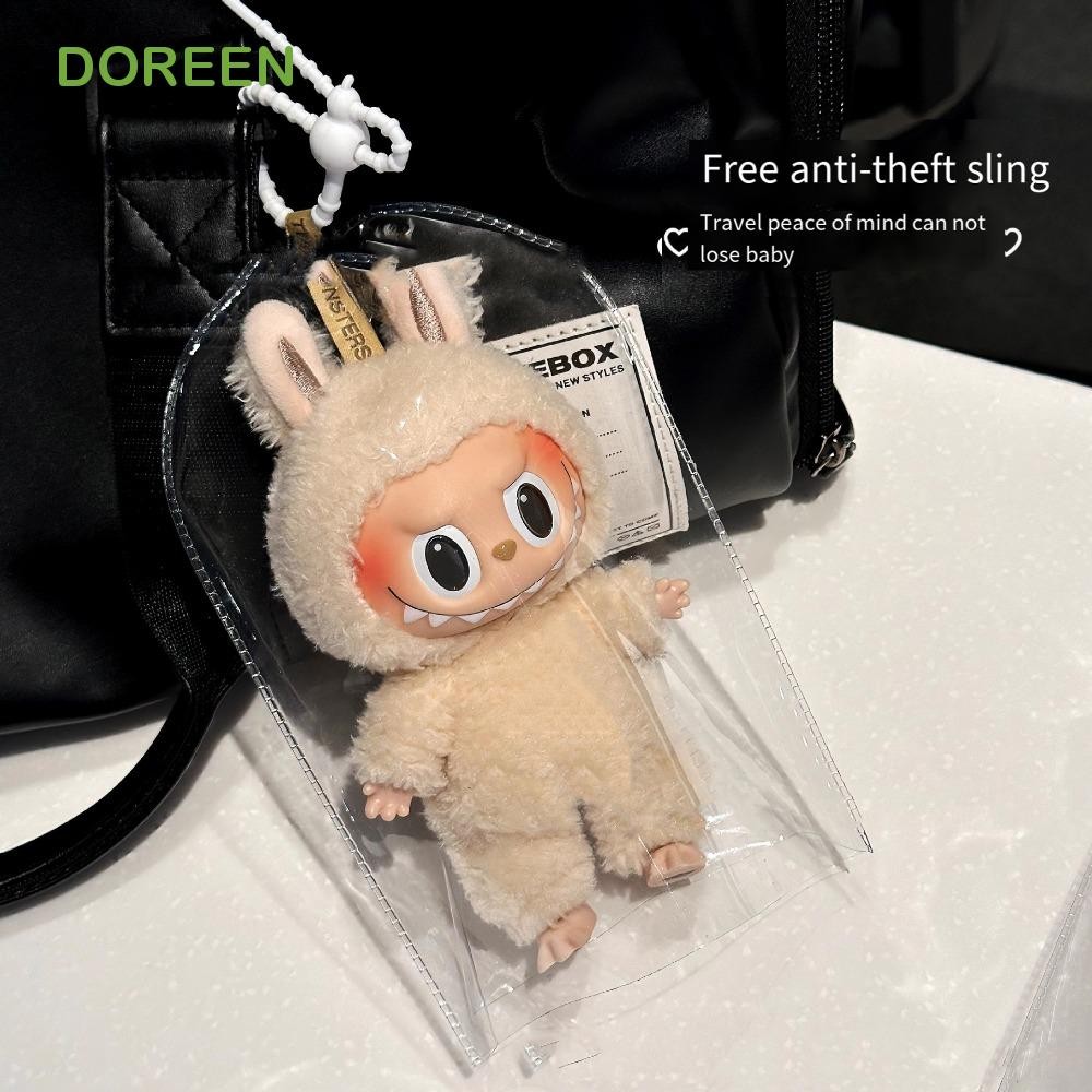 DOREEN Labubu Protective Cover, Key Chain Cover Clear Clear Labubu Doll ...