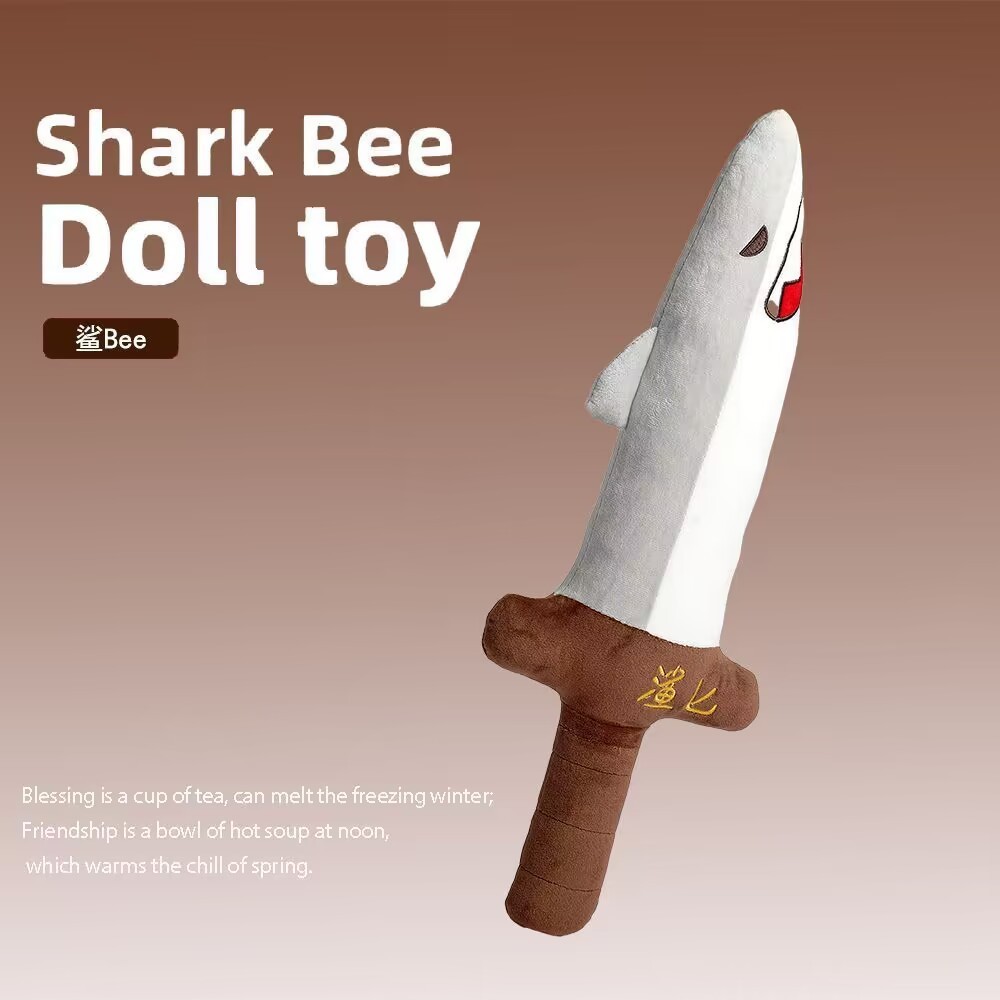 [Super Cheap] 51cm Creative shark X sword doll funny cute plush toy ...