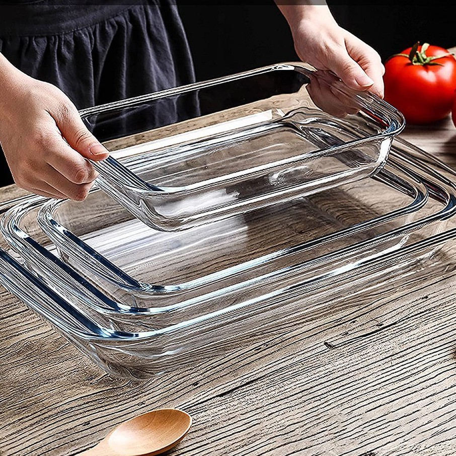 Transparent Glass Baking Dish Glass Pan Cooking Dish Rectangular Pan ...