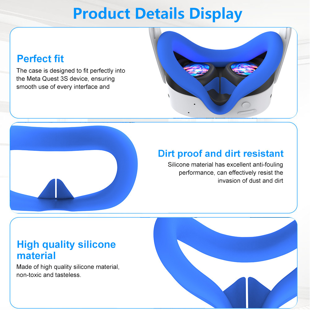 Silicone Face Cushion Anti-Dirty VR Face Cover for Meta Quest 3S VR ...