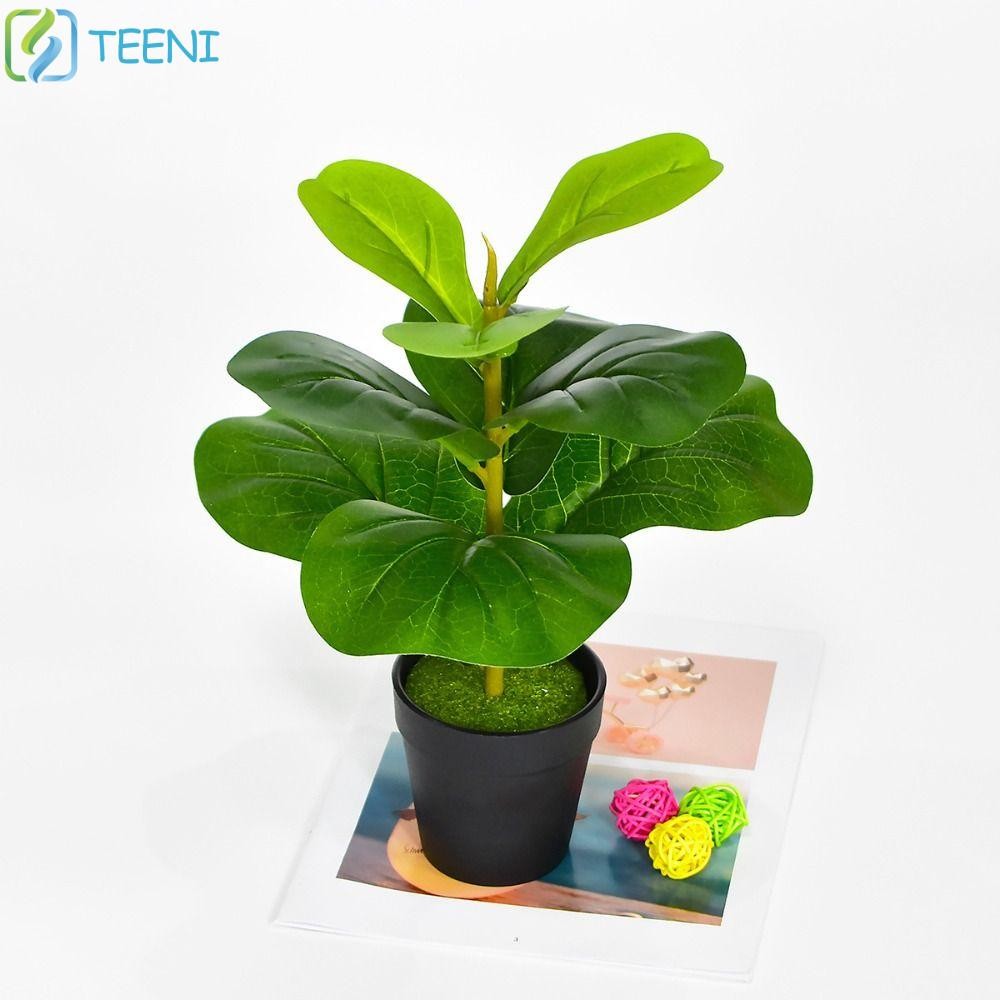 TEENI Fake Ficus Tree, Vibrant Real Touch Artificial Fiddle Leaves Fig ...