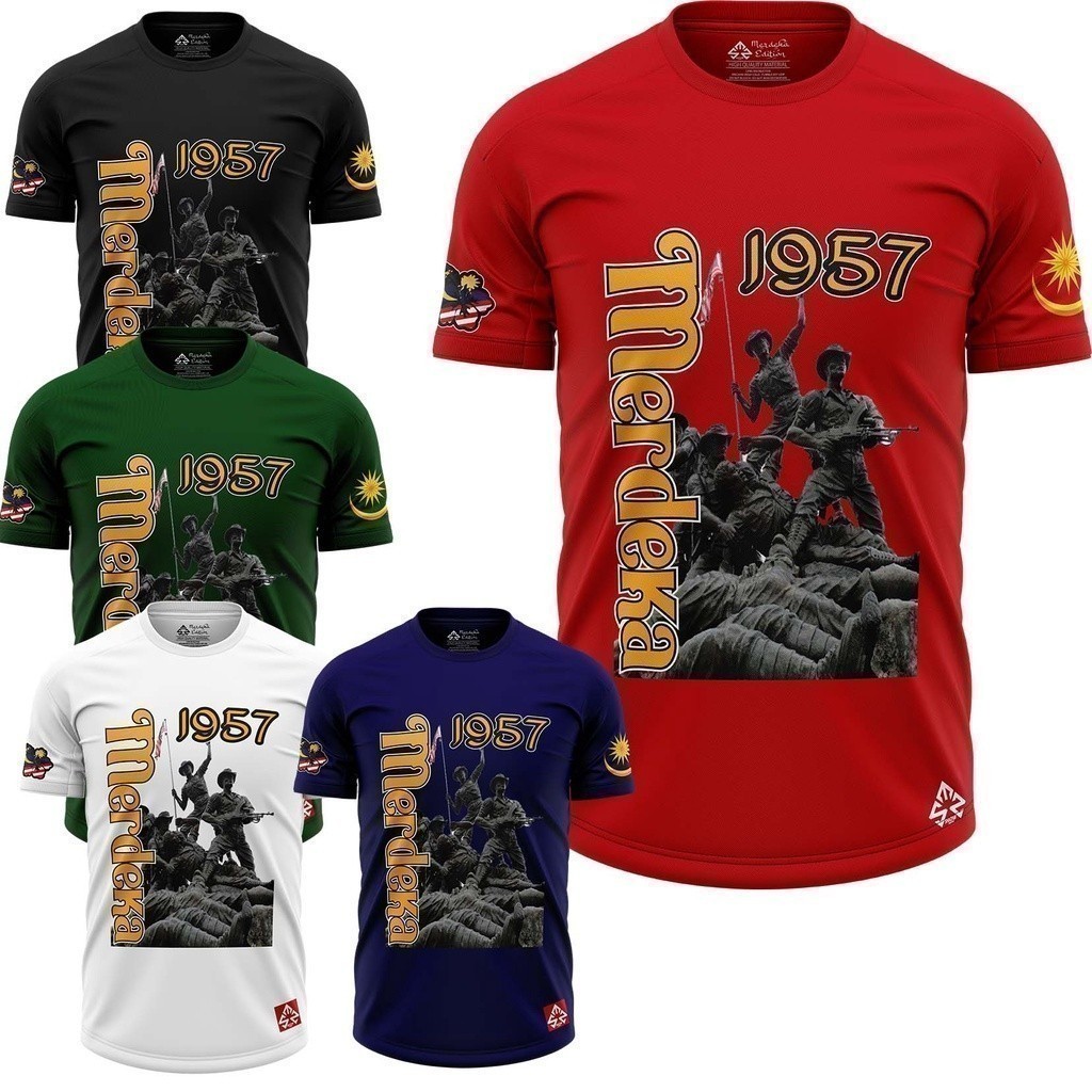 BAJU 2025 fashion MERDEKA MALAYSIA D3 KAIN JERSEY - READY STOCK - FREE ...