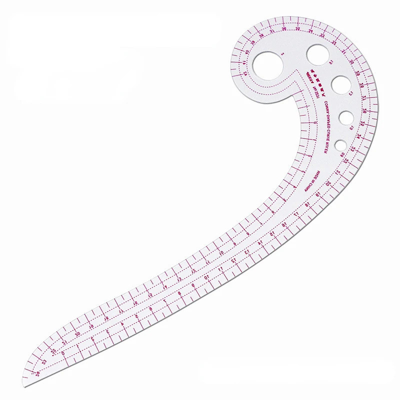 1 Pc Long Comma Shaped Plastic Transparent French Curve Ruler ...