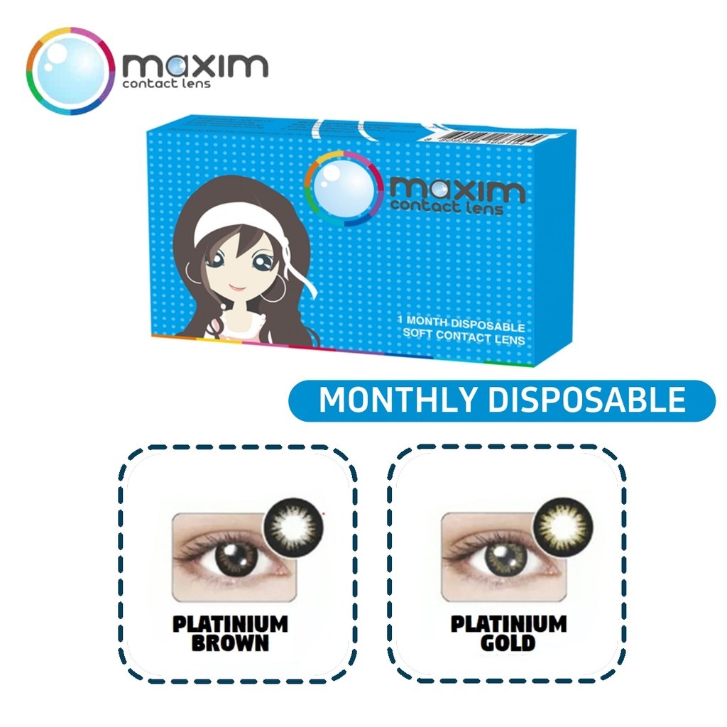 (EXPIRY 2028) Maxim Blue Box Cosmetic Color Monthly Disposable Lens ...