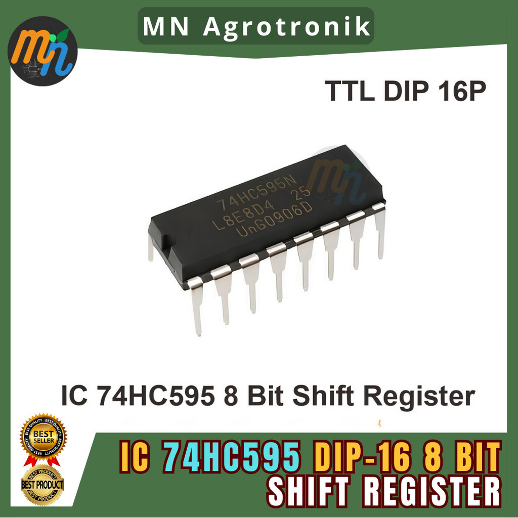 74hc595 74HC595N DIP-16 8 BIT SHIFT REGISTER IC | Shopee Malaysia