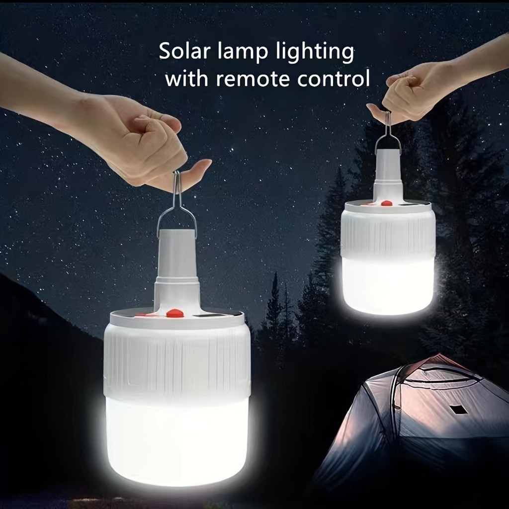 Solar LED Rechargeable Light Bulb Remote Control Mobile Night Market ...