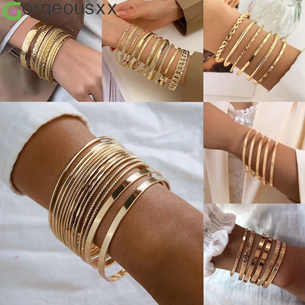 Unique Twisted Wavy Bangle Winding Snake Wrist Band for Women Wide ...
