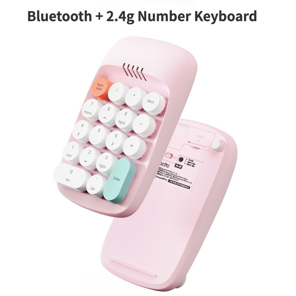 Actto Dual-mode Pink and Green Number Keyboard Bluetooth+wireless 2.4g ...