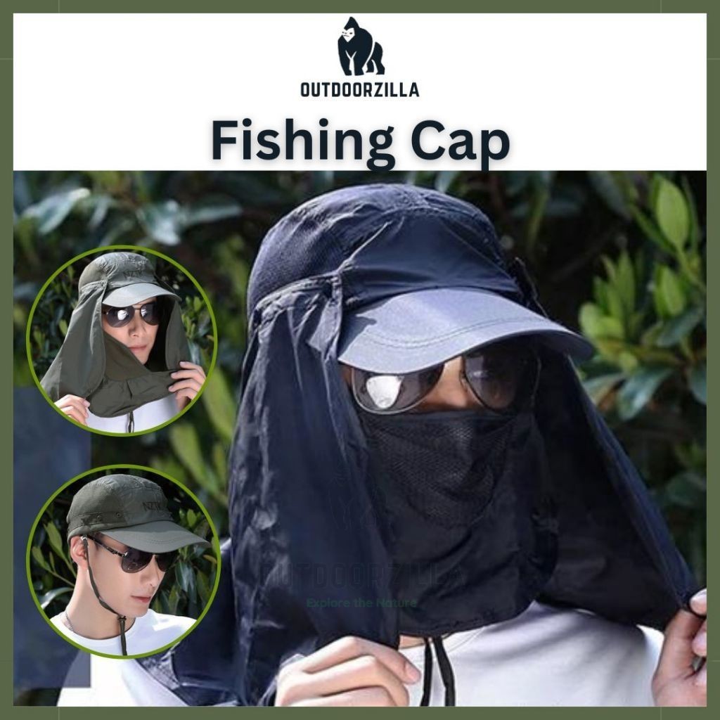 Topi Mancing Full Face Cover Outdoor Hat Topi Penutup Muka Fishing Cap ...