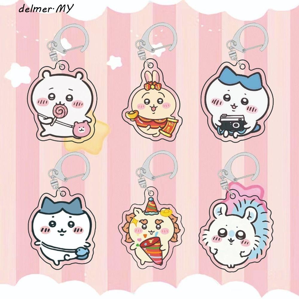 DELMER Anime Chiikawa Keychain, Momonga Rakko New Year Chiikawa Pendant ...