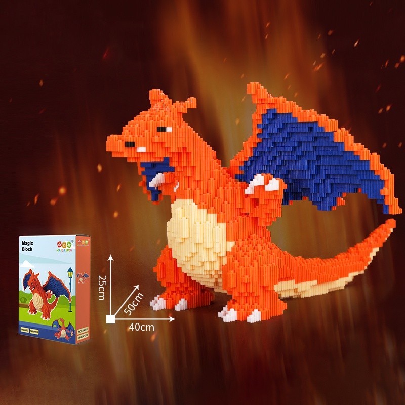 Nano Blocks POKEMON CHARIZARD 3D Model, Stacking Block Toys, Animation ...