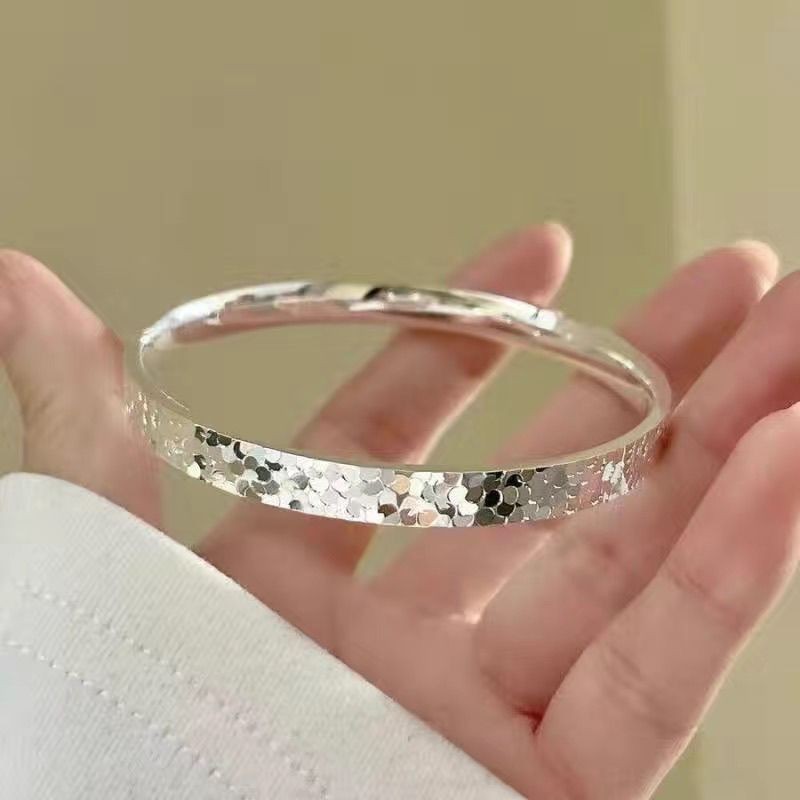 2024 Crushed Ice Ice Ice Pure Silver 999 Bracelet Solid Flashing ...