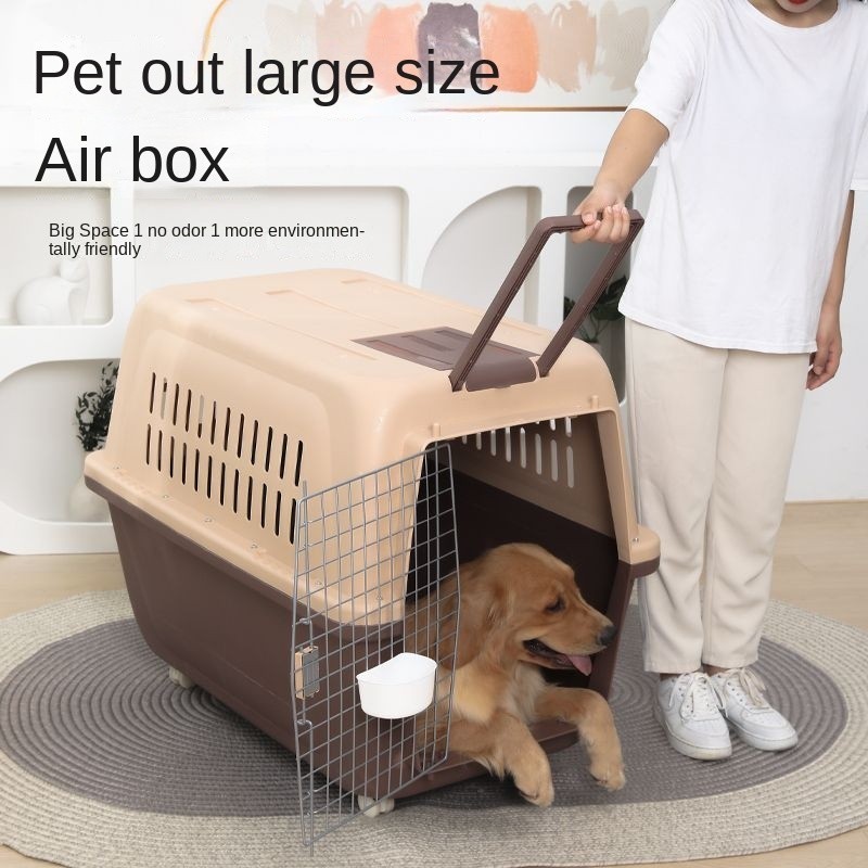 Pet Airline Crate Large Dog Travel Box Cat Carrier Portable Car Dog ...