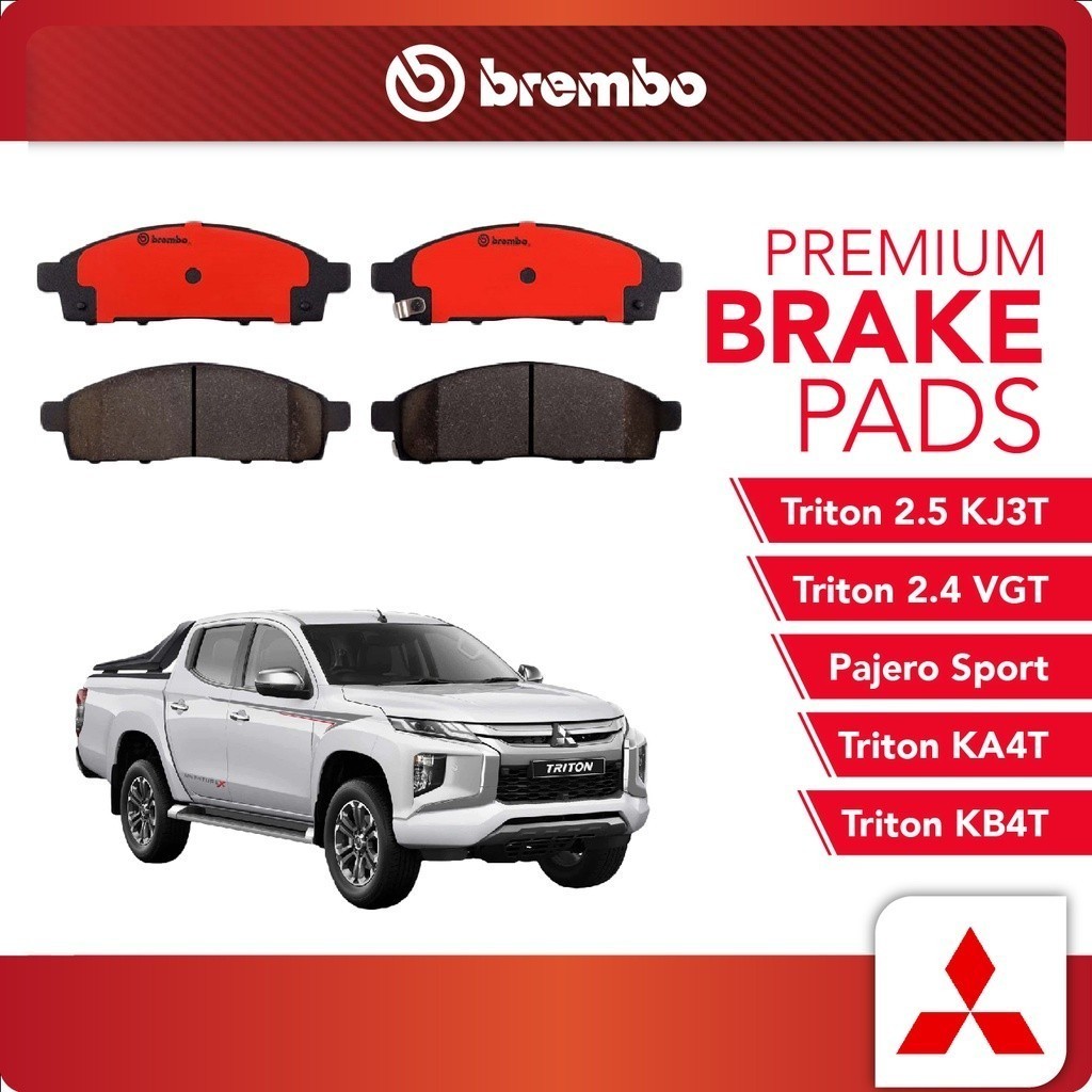 BREMBO NAO Front Brake Pads (1 set) For Mitsubishi Pajero Sport KH4W,Triton KA4T 4x2,4x4,KJ3T ...