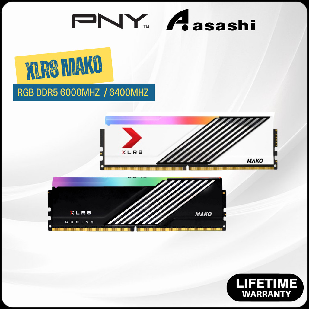 PNY XLR8 MAKO RGB DDR5 32GB(2x16GB) 6000MHz / 6400MHz CL40 Performance ...