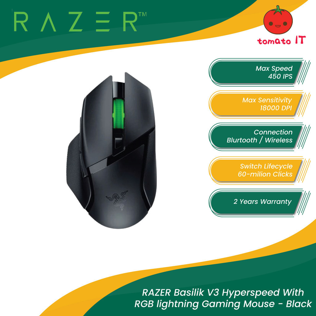 RAZER Basilik V3 Hyperspeed With RGB Lightning Gaming Mouse - Black ...
