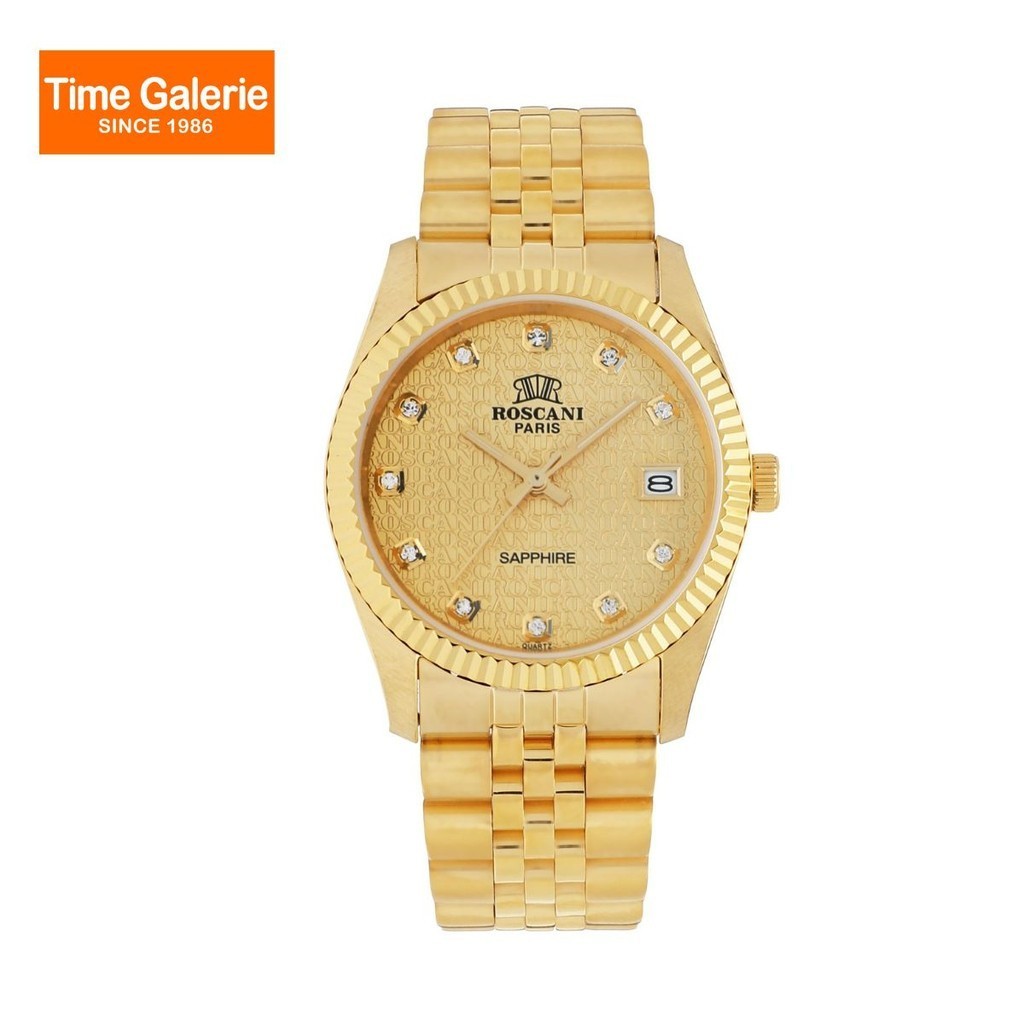 ROSCANI Gold Dial Stainless Steel Strap Analog Men Watch ROSW497552 ...