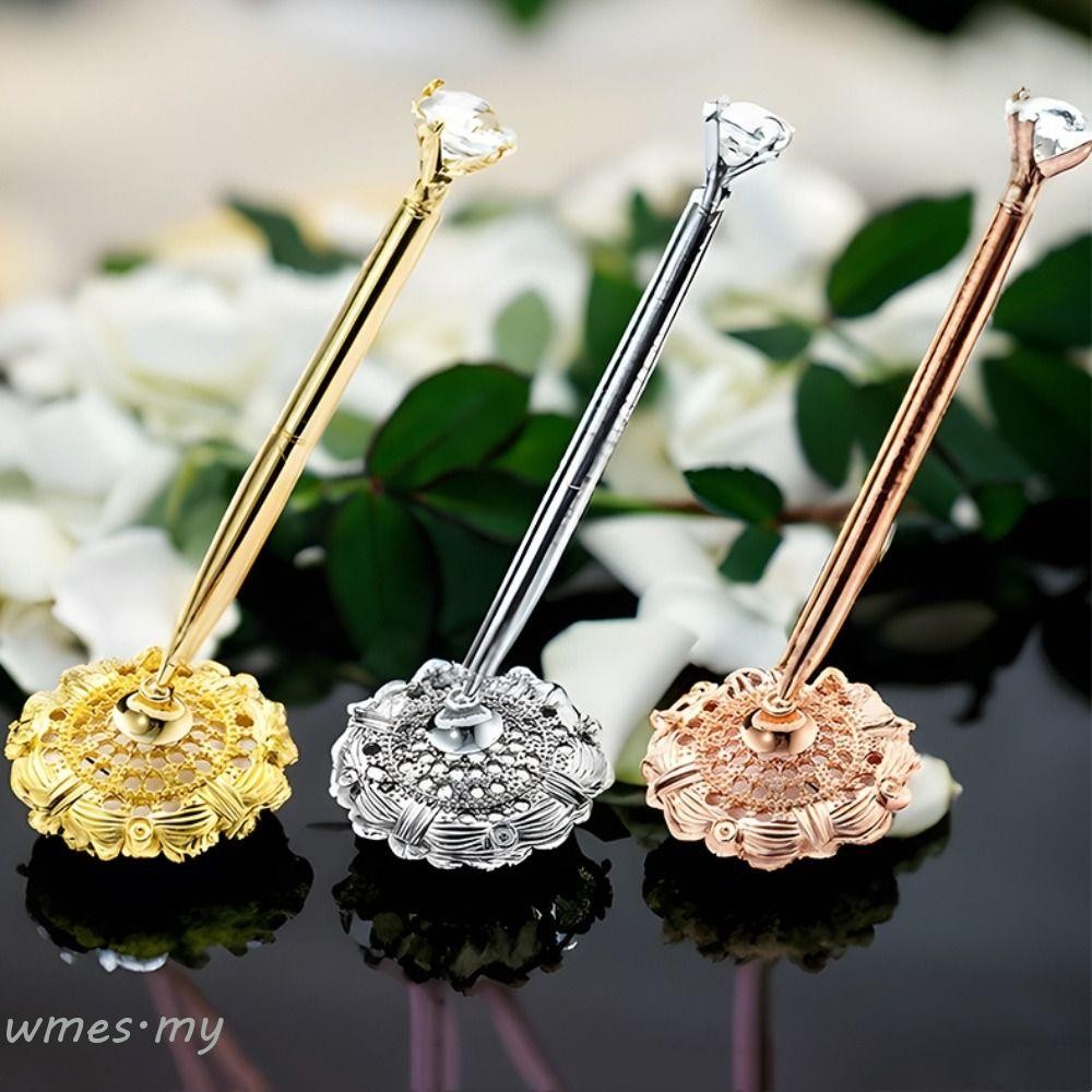 WMES1 Reception Desk Pen, Gold Silver Smooth Writing Signing Diamond ...