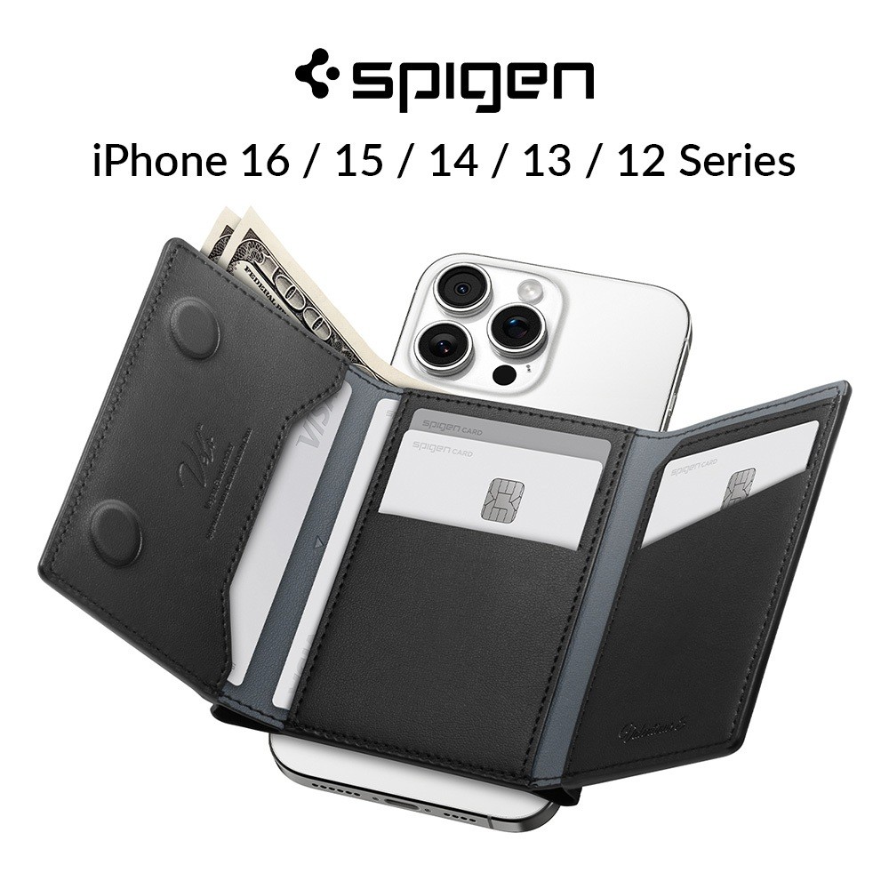 Spigen Valentinus S MagFit Magnetic Wallet Magnetic Card Holder Trifold ...