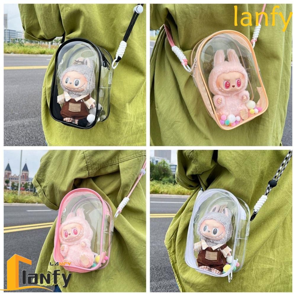 LANFY Labubu Clear Outdoor Doll Bag, Labubu V2 Doll with Keychain ...