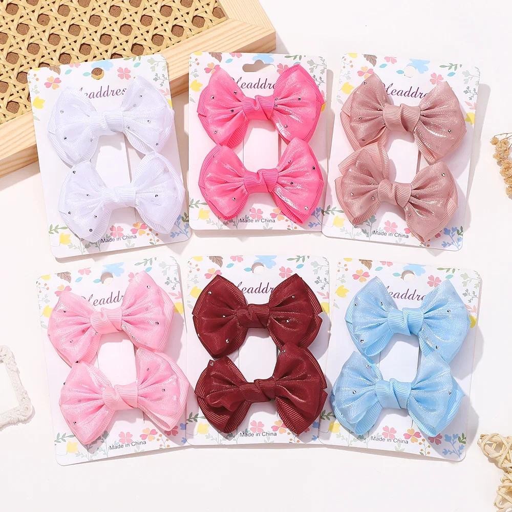 2PCS New Cute Mesh Solid Butterfly Lovely Girls Hairpins Children Sweet ...