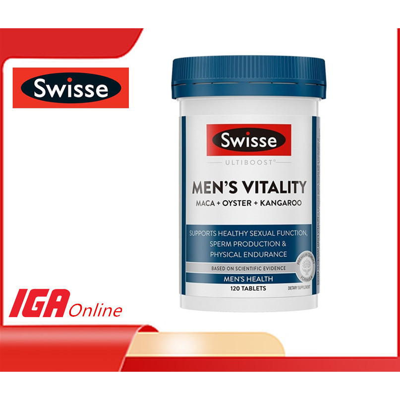 [AUS Import EXP 08/2026] Swisse Ultiboost Men's Vitality Maca+Oyster+Kangaroo ( 120 Tablets ...