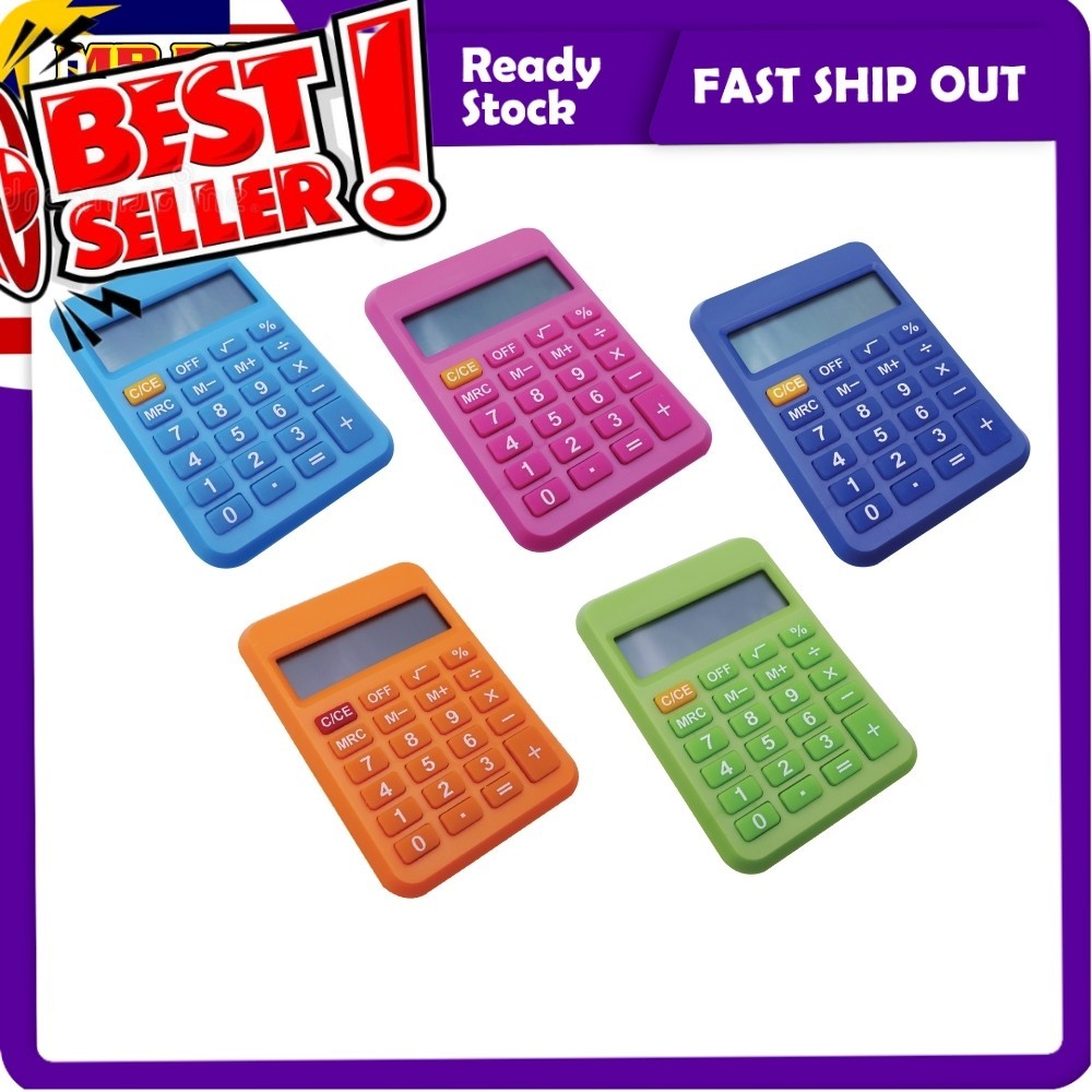 (9cm) Kalkulator Mini, Mesin Kira CEKSUM Electronic Mini Calculator 8 ...