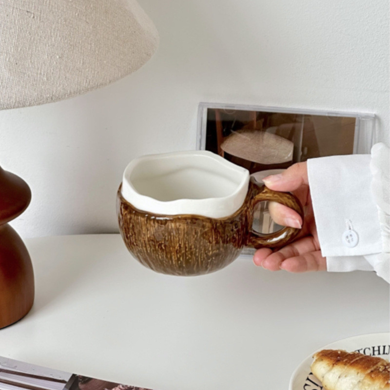 Original Design Premium Ceramic Coconut Shape Breakfast Milk Milkshake ...