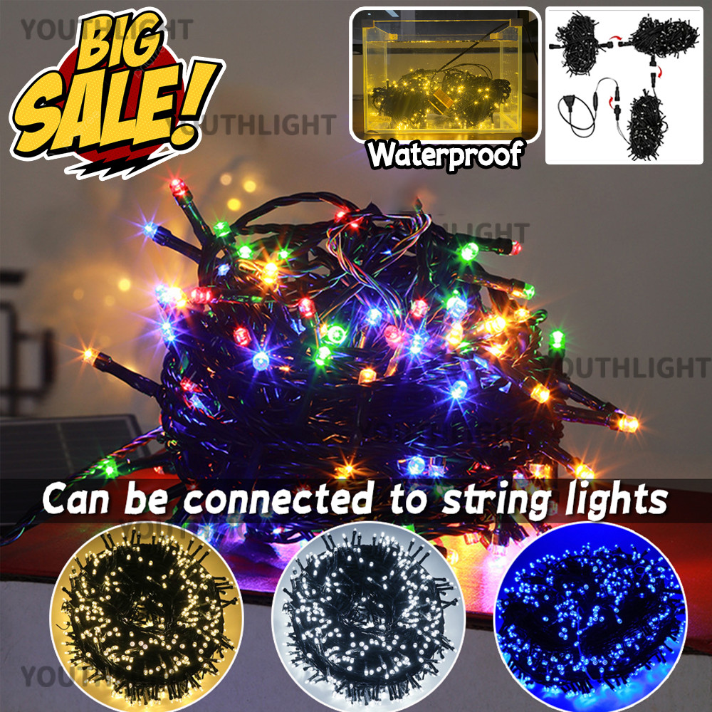 20M Black Wire Lampu Diwali LED Deepavali Light Strip Lampu kelip kelip ...
