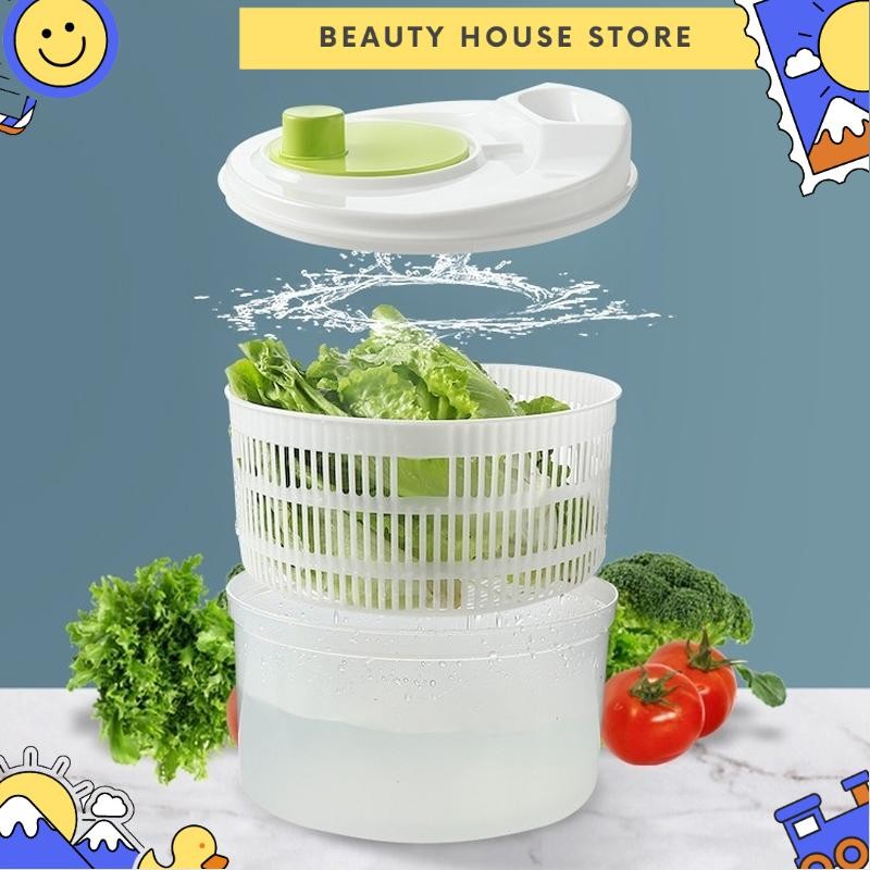 3l Rotary Vegetable Dryer Slicer / Salad Spinner Bowl / Rotating ...