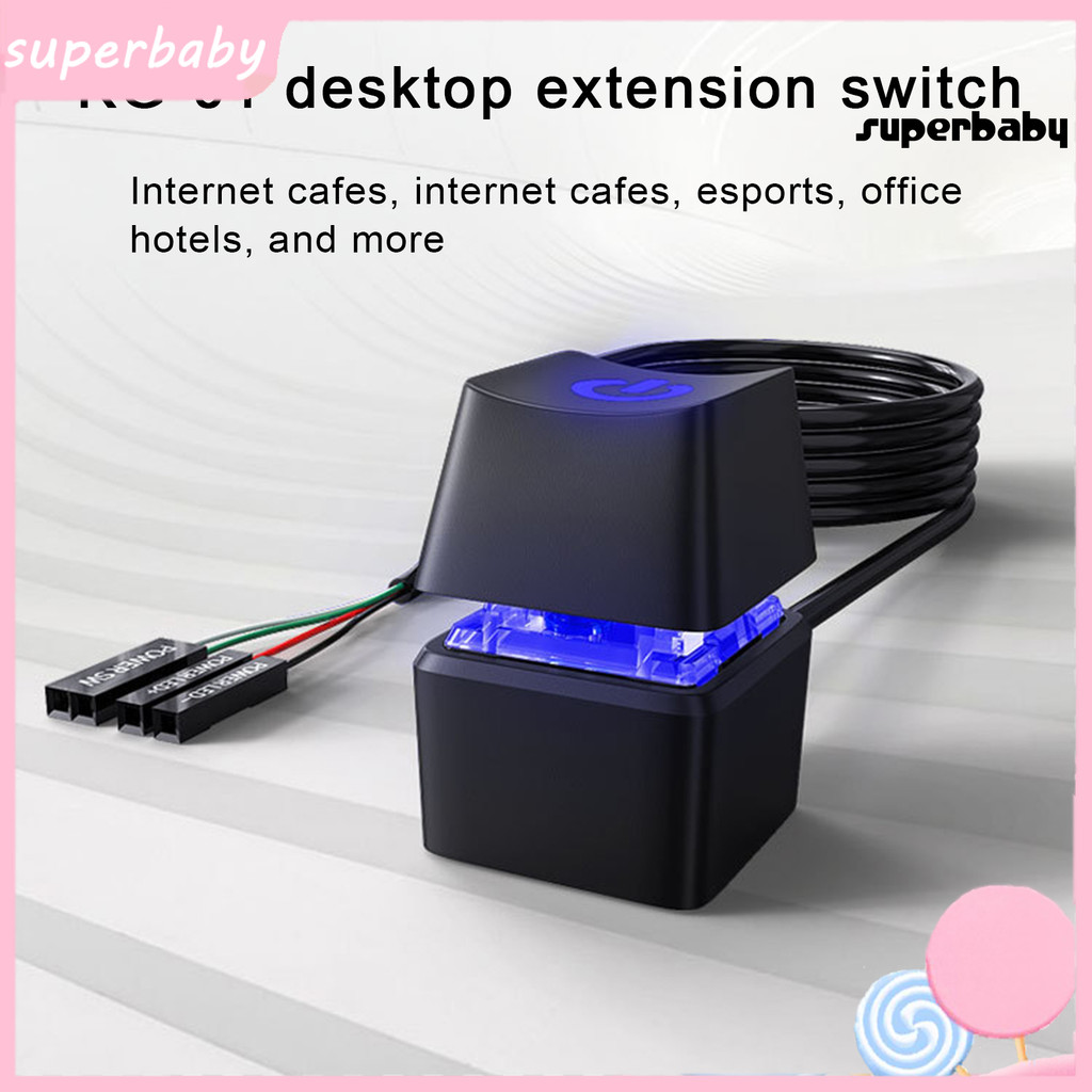 [superbaby.]1.65M Desktop Computer Power Switch with LED Indicator PC ...