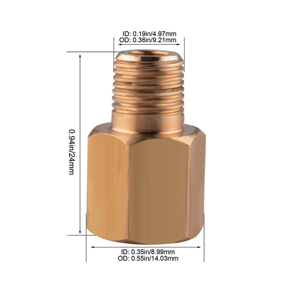 1/8 NPT Female to 1/8 BSPT Male Adapter Gauge Sensor Thread Adapter ...
