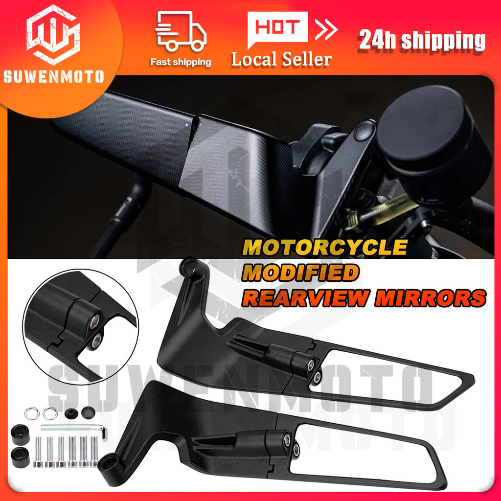 Motorcycle Side Mirror Winglet Modified Rearview Mirror Fixed Wind Wing ...