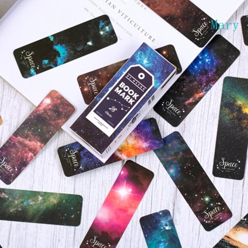Mary Pack of 28 Starry Themed Bookmarks Paper Book Page Divider for ...