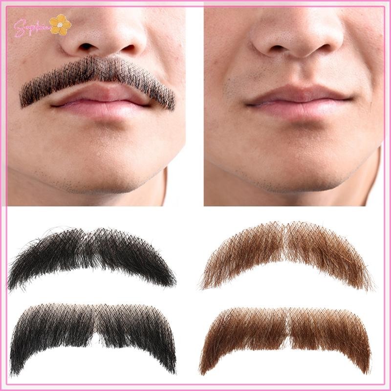 UVIGM> 100% Human Hair Beard Lace Mesh Beard Shallow Short Realistic ...