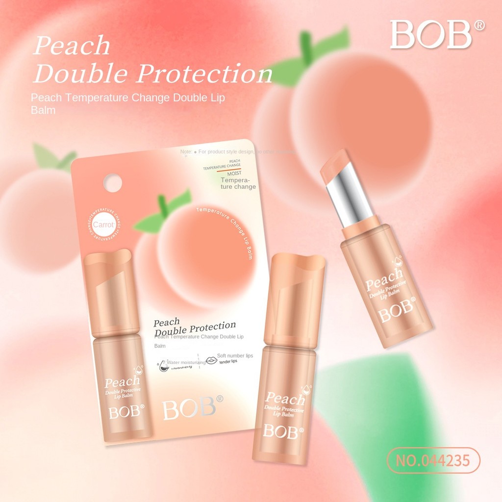 Bob Lipstick Peach Temperature Double Care Lip Balm Temperature Sensing ...